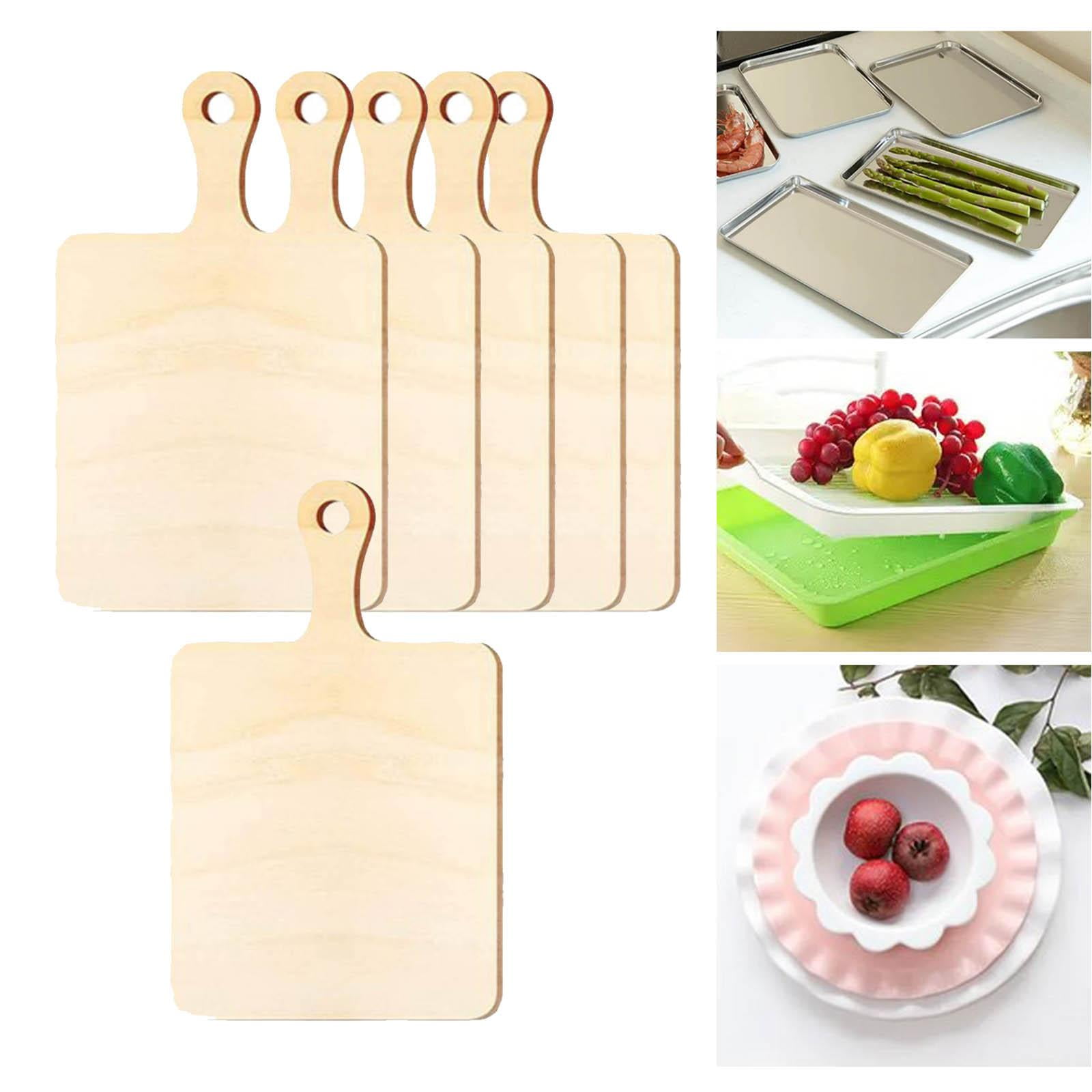 6Pcs Paddle Cutting Board with Handle Cheese Board Serving Board Wood ...