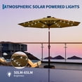 9FT Solar Patio Umbrella with 32 LED Lights,Table Umbrella with solar ...
