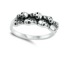 Creepy Oxidized Biker Skull Ring .925 Sterling Silver Band Jewelry ...