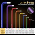 AMTOVL Metric Hex Key Set - 9PCS Ball End Wrenches (1.5-10mm), Color ...