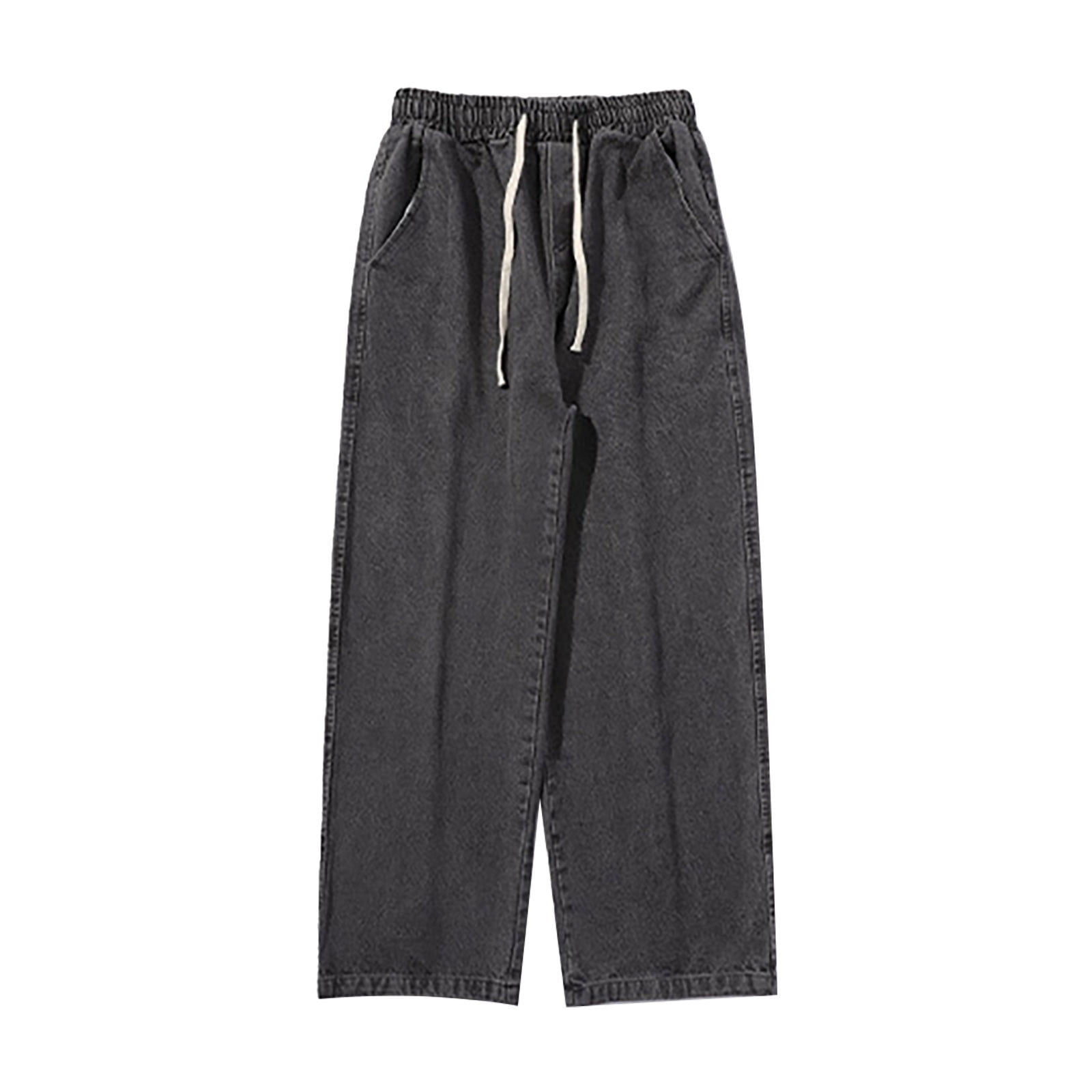 Mens Pants Golf Big Loose Relaxed Fit Straight Leg Jeans Denim Trousers ...