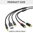 CIYISON 3.5mm USB TypeC to 2RCA Auditory Adapter Nylon Braided for Various Devices Dynamic ...