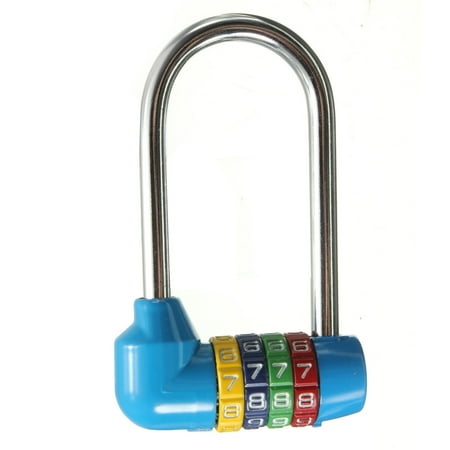 DIY 4 Digit Number Code Dial Combination Padlock Long Shackle Security ...