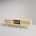 Tolead Rattan Low Profile TV Stands with Sliding Doors, up to 65" TV ...
