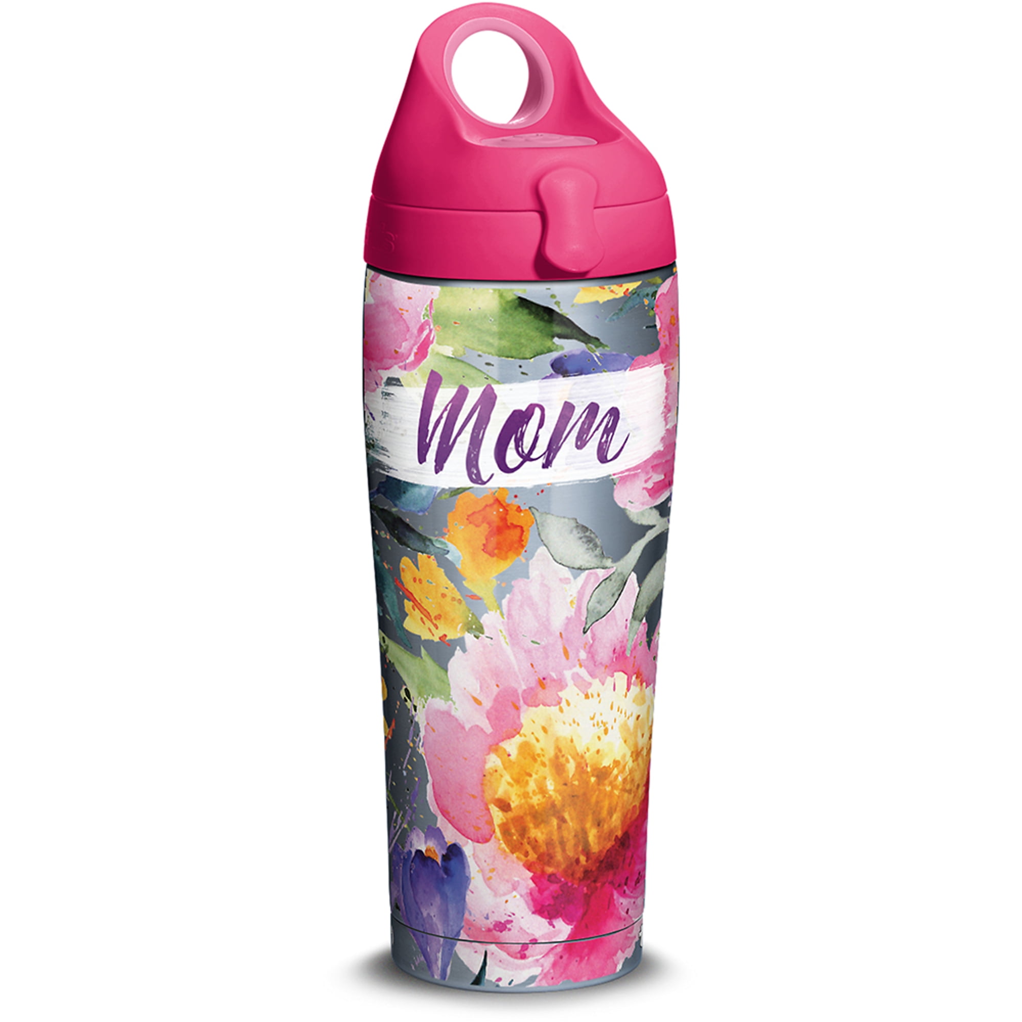 Mom Large Blooms 24 oz Stainless Steel Water Bottle with lid - Walmart.com