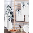 Blue Teal Eucalyptus Kitchen Dish Towels for Drying Dishes Set of 4 ...