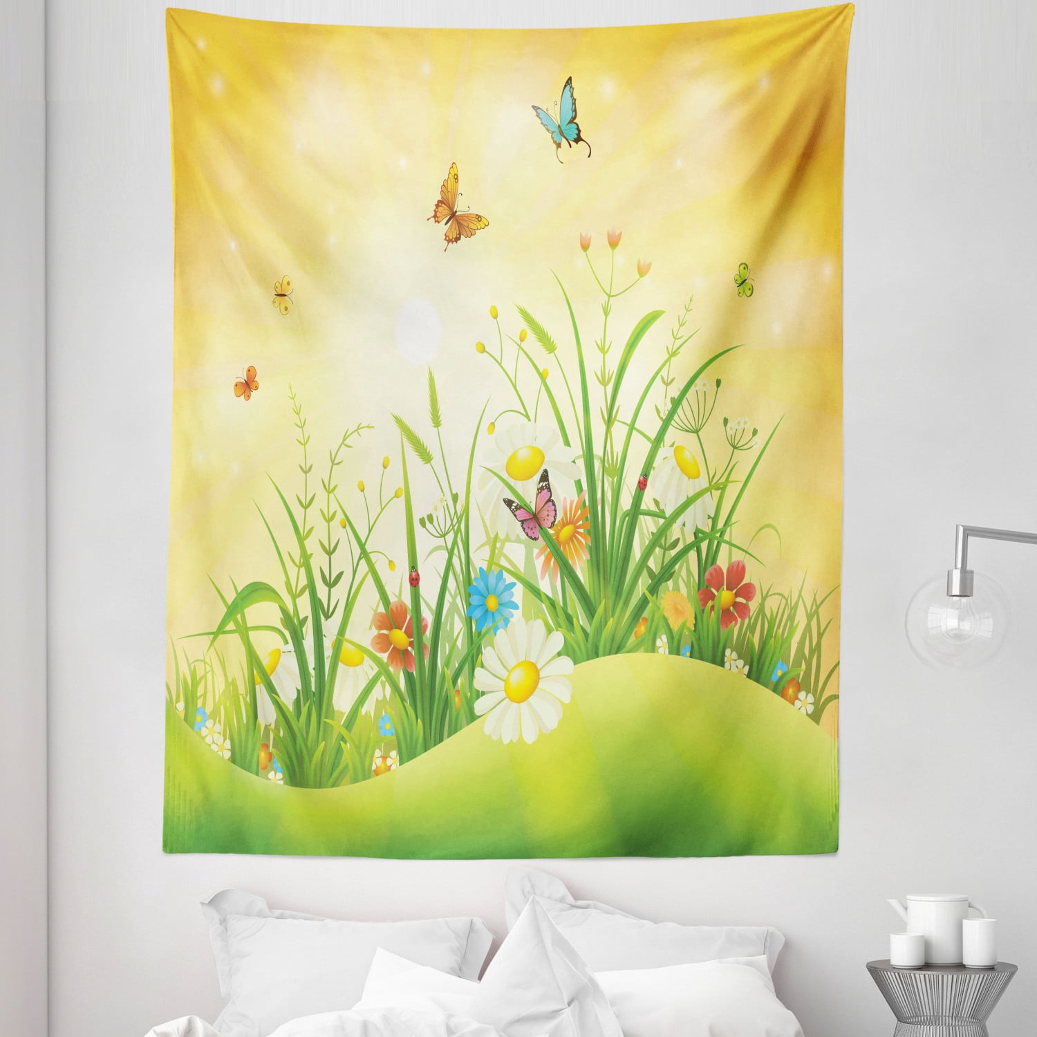 Spring Tapestry, Idyllic Scenery of Summertime Daisy and Wildflower ...