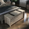 Furniture of America Scandi Wood Hidden Storage Bench in Weathered Oak ...