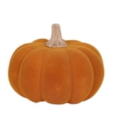 Way To Celebrate Harvest Orange Flocked Pumpkins Set of 2 Elegant Fall ...