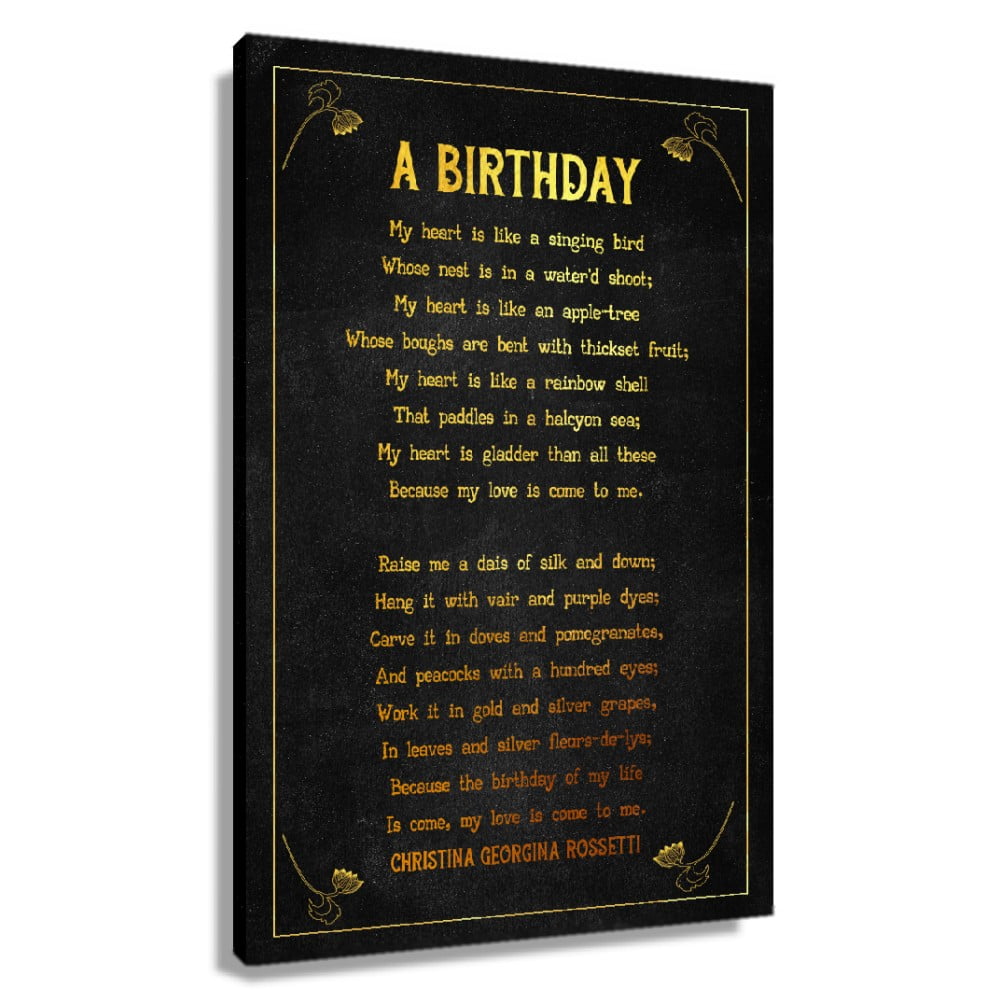 A Birthday Poem Wall Decor Christina Rossetti Quote Wall Art Poetry ...