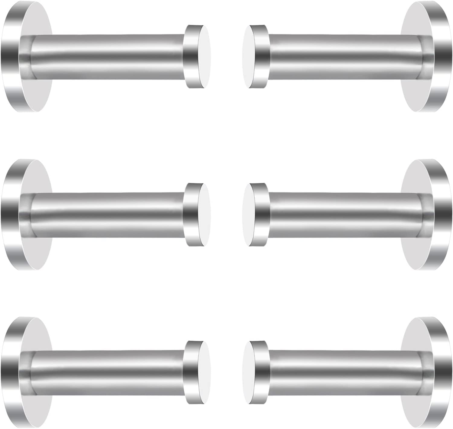 EBOOT 6 Pieces Stainless Steel Wall Mount Robe Hooks Coat Hook Towel ...