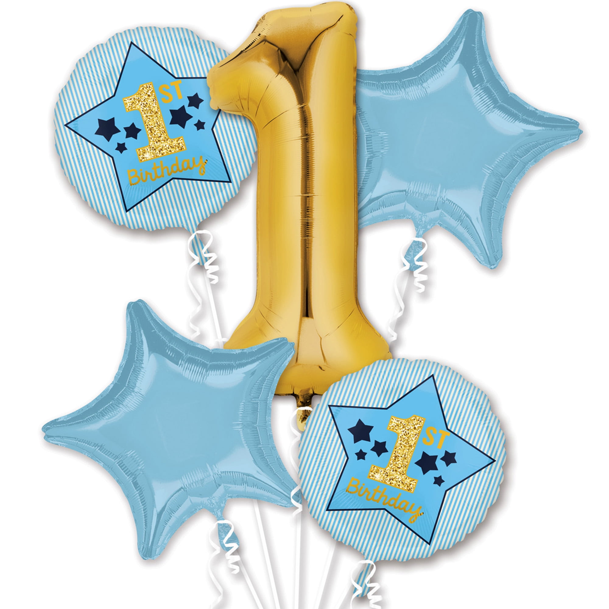 Boy 1st Birthday Balloon Bouquet - Walmart.com