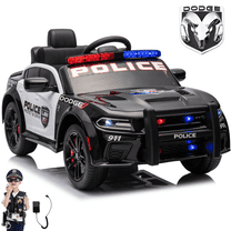 Licensed DODGE 12V Kids Police Car Ride On, Electric Cop Car for Kids ...