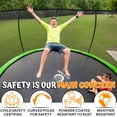 JUMPZYLLA 14FT Trampoline - Double Sided Mat, Curved Poles, Safety Net ...
