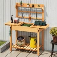 Uforic Outdoor Workstation with Sliding Tabletop & Hooks, Weatherproof ...