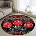 4ft Round Rug Red Christmas Balls Area Rugs for Living Room Bedroom ...