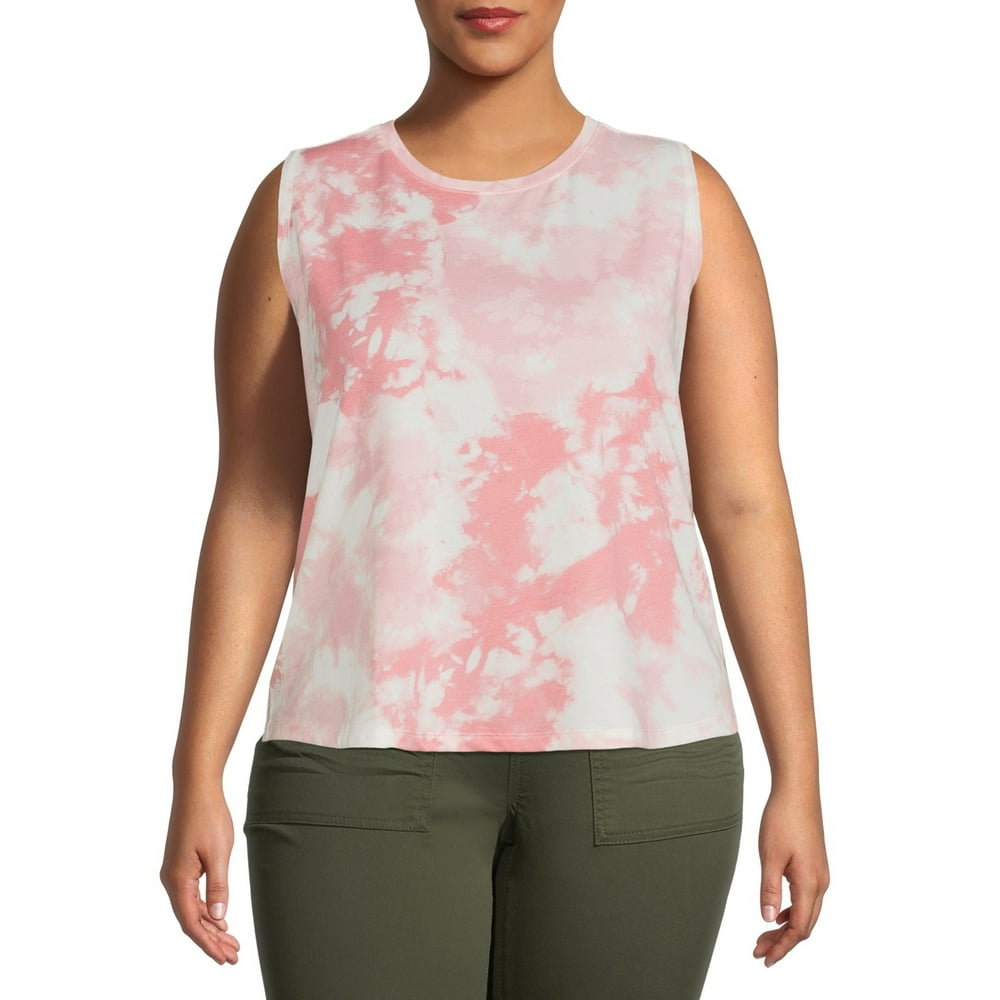 Como Blu - Como Blu Women's Plus Size Tie-Dye Printed Tank Top ...