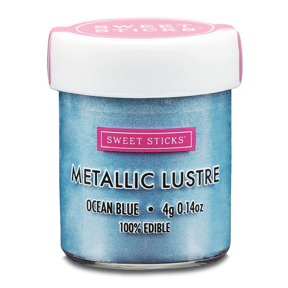 Sweet Sticks Metallic Luster Dust Color Powder, 4 Grams Ocean Blue ...
