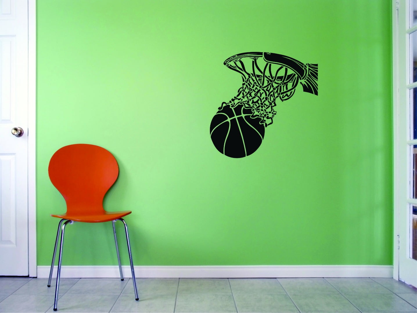 Custom Wall Decal Sticker : Basketball Hoop Sports Home Decor Picture ...