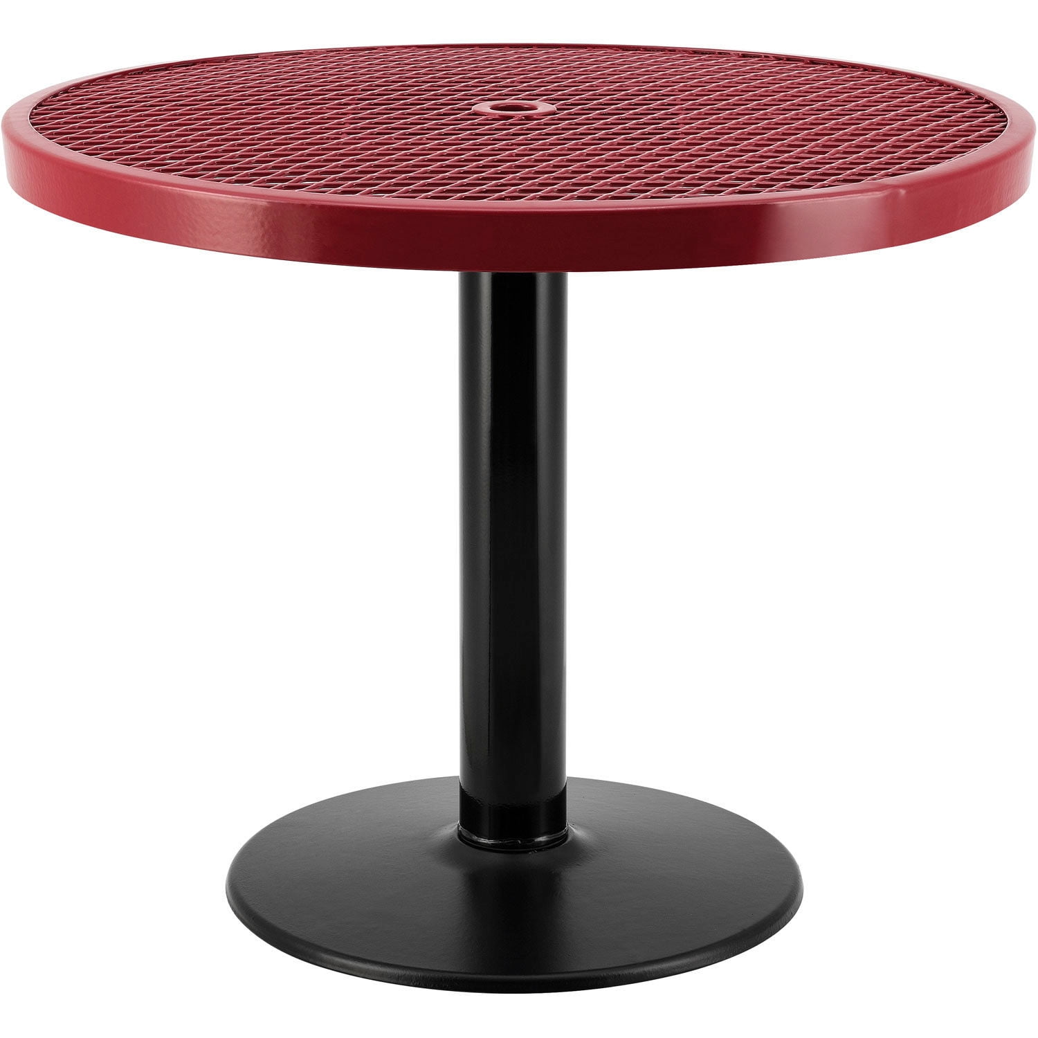 36" Round Outdoor Cafe Table with Pedestal Base, 29"H, Red - Walmart.com