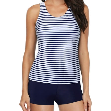 Yonique Tankini Swimsuits for Women 3 Piece Bathing Suits Swim Tank Top ...
