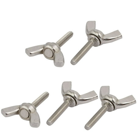 M3x15mm 304 Stainless Steel Wing Bolt Butterfly Screw Fastener Silver ...