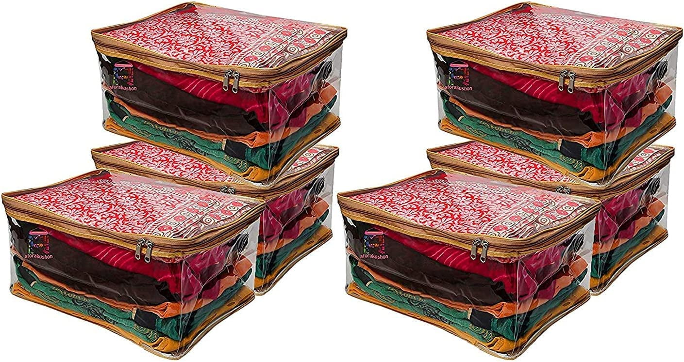 atorakushon Pack of 6 Saree Blouse Garments Storage Cover pouch Cloth ...