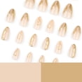 24pcs Almond Glossy Acrylic Nails Full Covers on Nails Manicure Nails ...