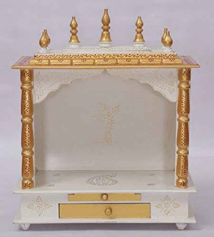 Wooden Large Puja Mandir / Designer Puja Mandir With Storage Cabinets ...