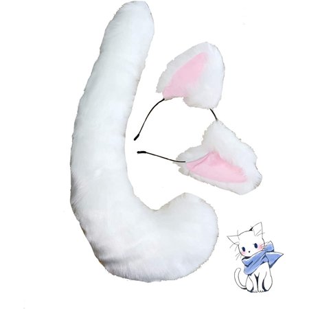 Anime Party Lolita Cosplay Costume Black Fox Cat Tail 19.7'' Fox Tail ...