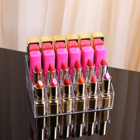 Onever 24-Grid Acrylic Lipstick Storage Box Display Stand Cosmetic ...