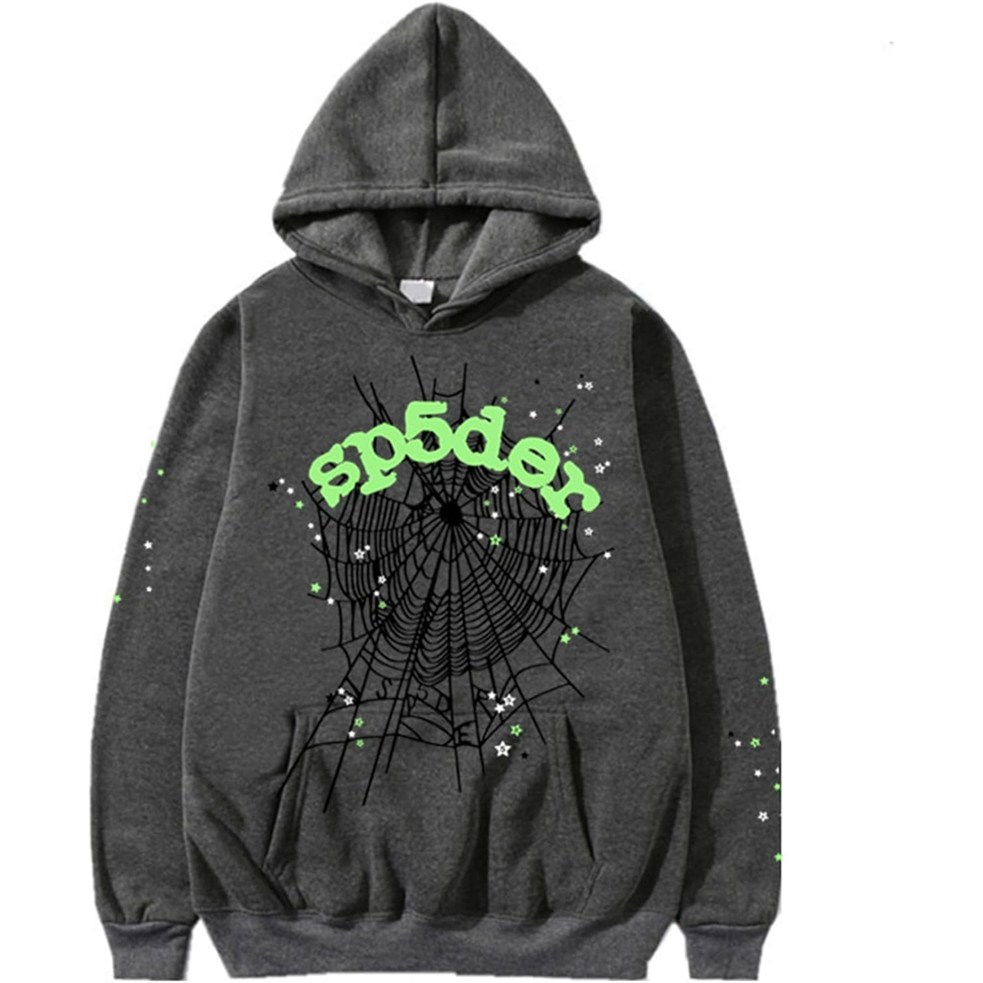 Click here for Sp5der Unisex Graphic Hoodie Spider Print Drawstri... prices
