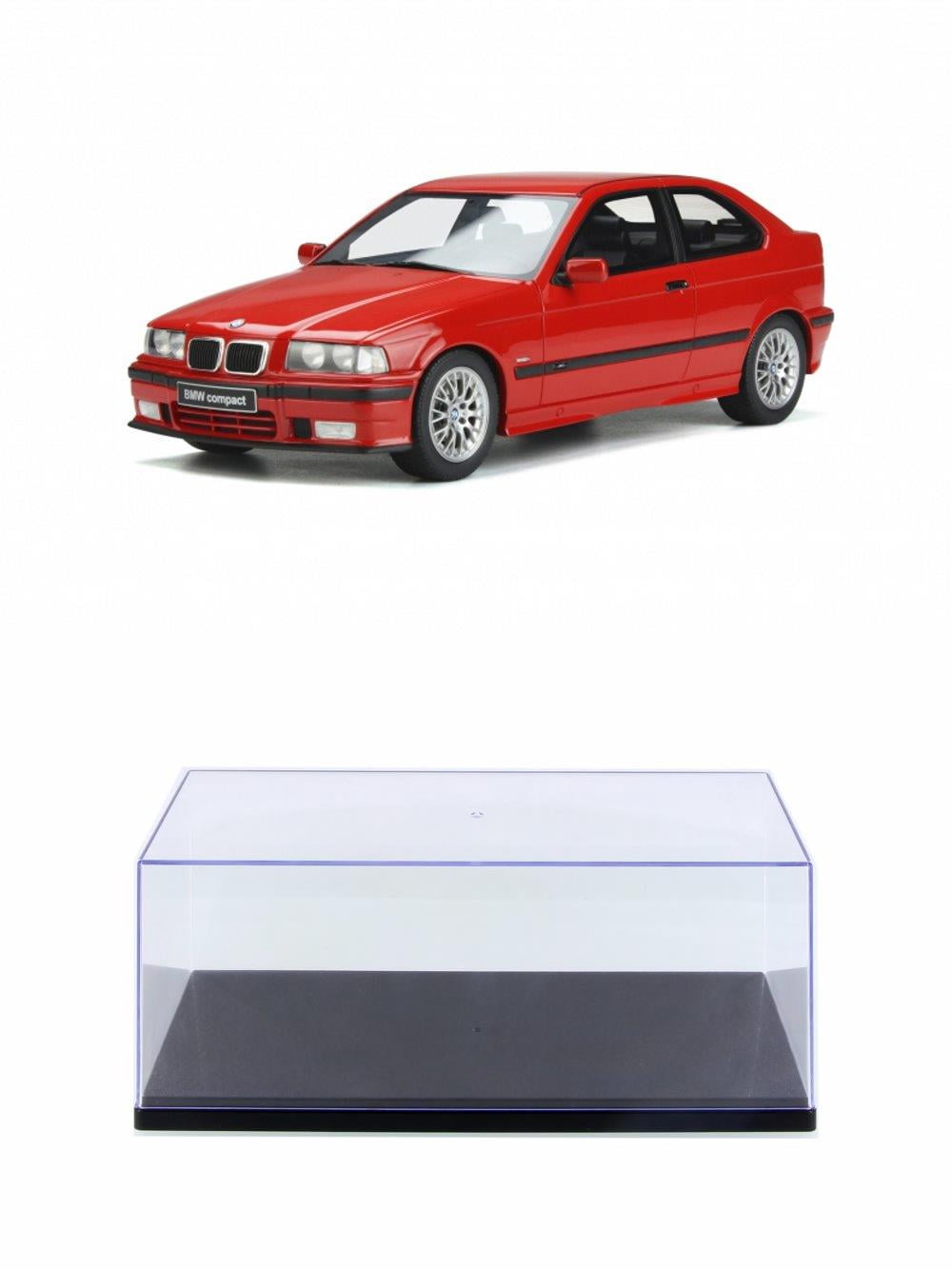 Diecast Car w/Display Case - 1998 BMW E36 Compact 318I, Red ...