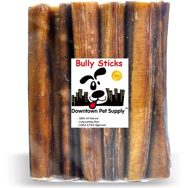 Downtown Pet Supply Jumbo Bully Sticks For Dogs 6" Thick Bully Stick 24 ...
