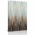 Brown Blue Gradient Canvas Wall Art for Living Room, Modern Abstract ...