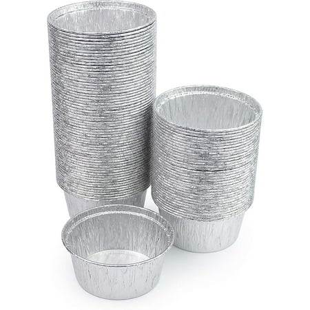 Set Of 100 Disposable Aluminum Baking Cups/moulds For Cupcakes, Egg ...