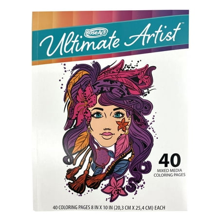 RoseArt Ultimate Colouring Book for Adults Featuring 40 Mixed Media ...
