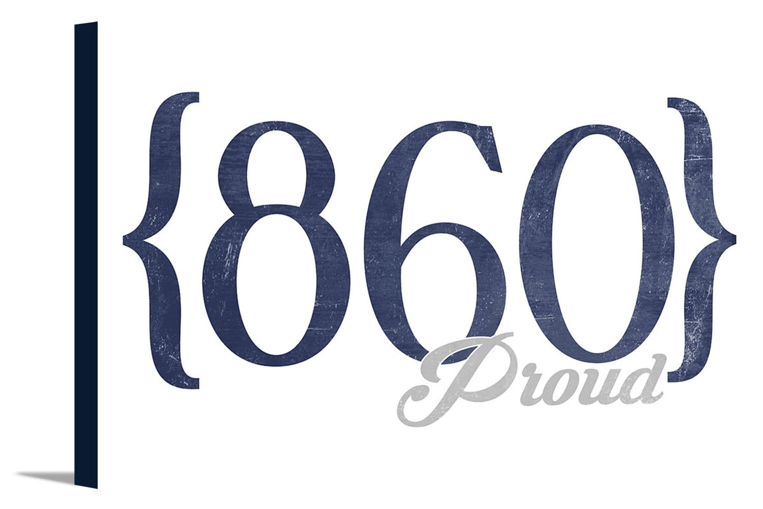 Hartford, Connecticut - 860 Area Code (Blue) - Lantern Press Artwork ...