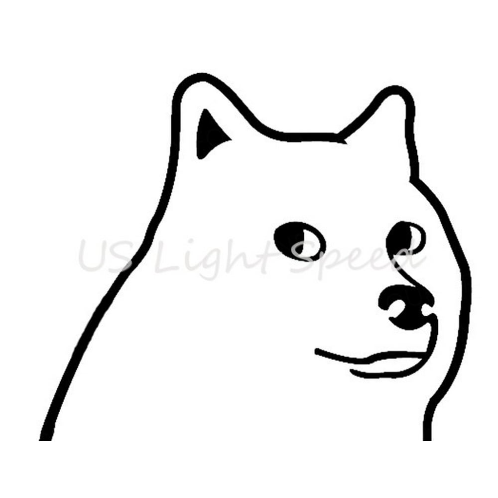 Doge Head 5" x 4.2" Sticker Vinyl Decal Bumper Meme So Much Wow Shabe ...
