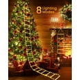 Christmas Decorations LED Ladder Lights with Climbing Santa Claus ...