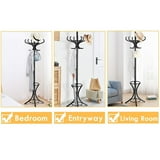 Resenkos Wood Standing Hat Coat Rack with Umbrella Stand-Black, Tree ...