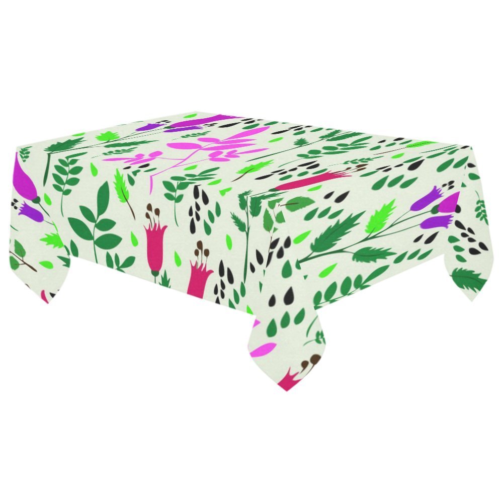 MYPOP Cute Retro Floral Pattern Cotton Linen Tablecloth 60x104 inches ...