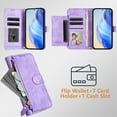 For Samsung Galaxy Case,Solid Color Zipper Flip Wallet PU Leather with Stand and 7 Card Slot ...