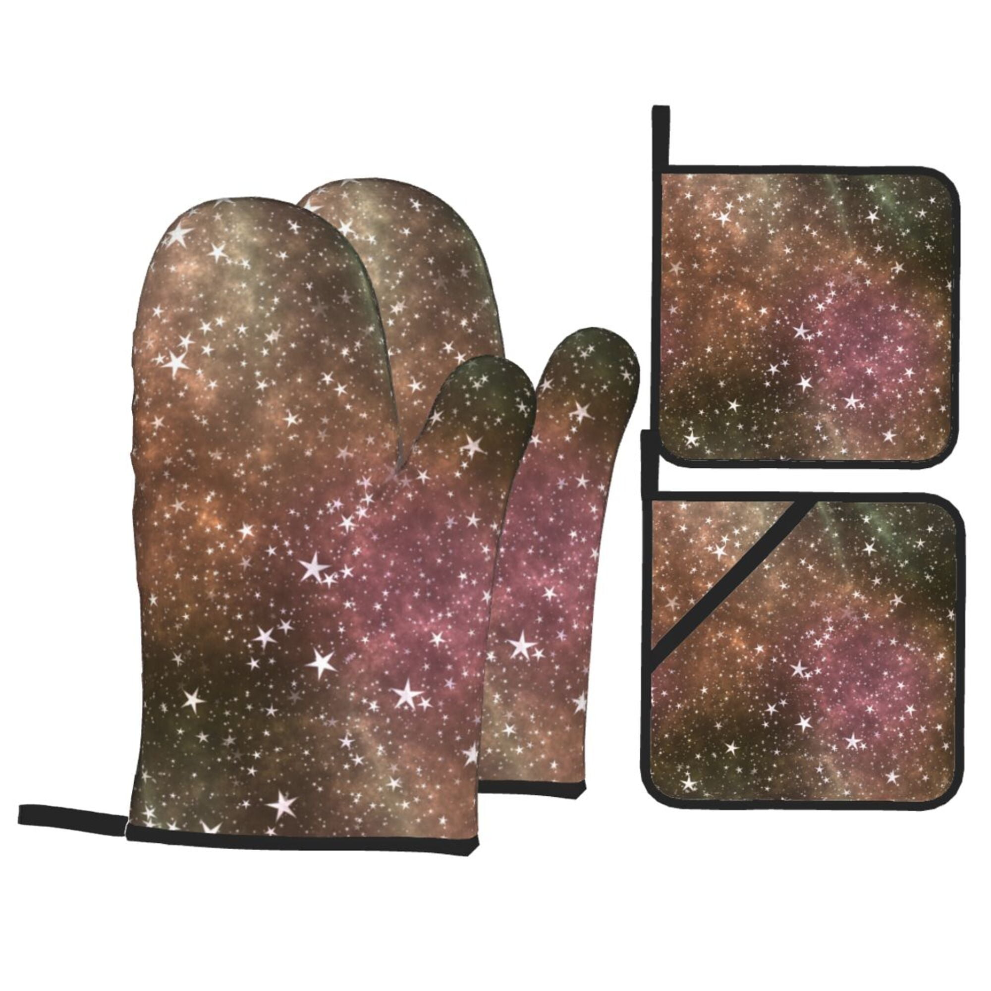 YFYANG Oven Mitts and Pot Holders Sets 4 Pieces, Non-Slip Heat ...