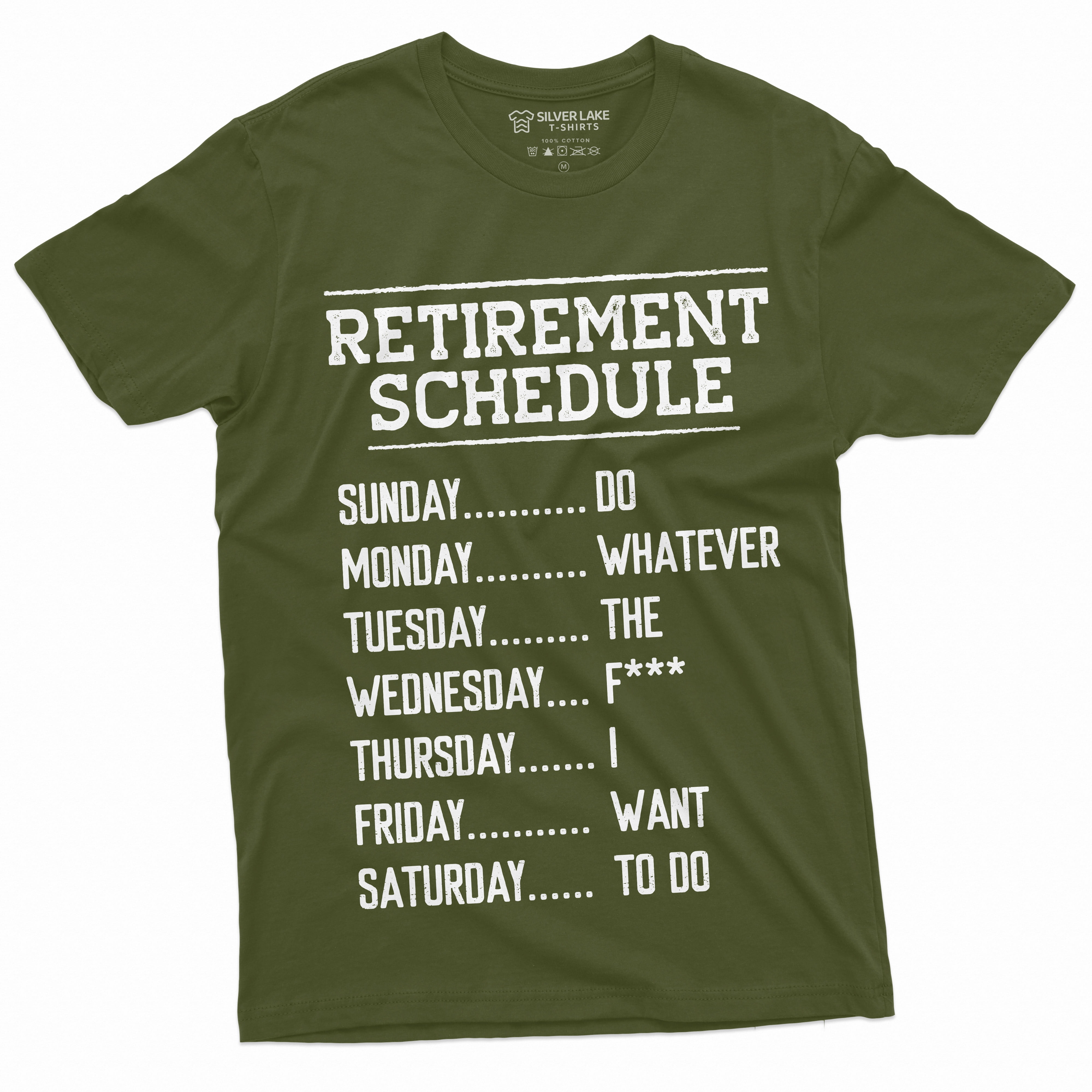 Funny Retirement Schedule T-Shirt Retired Grandpa Dad Husband Birthday ...