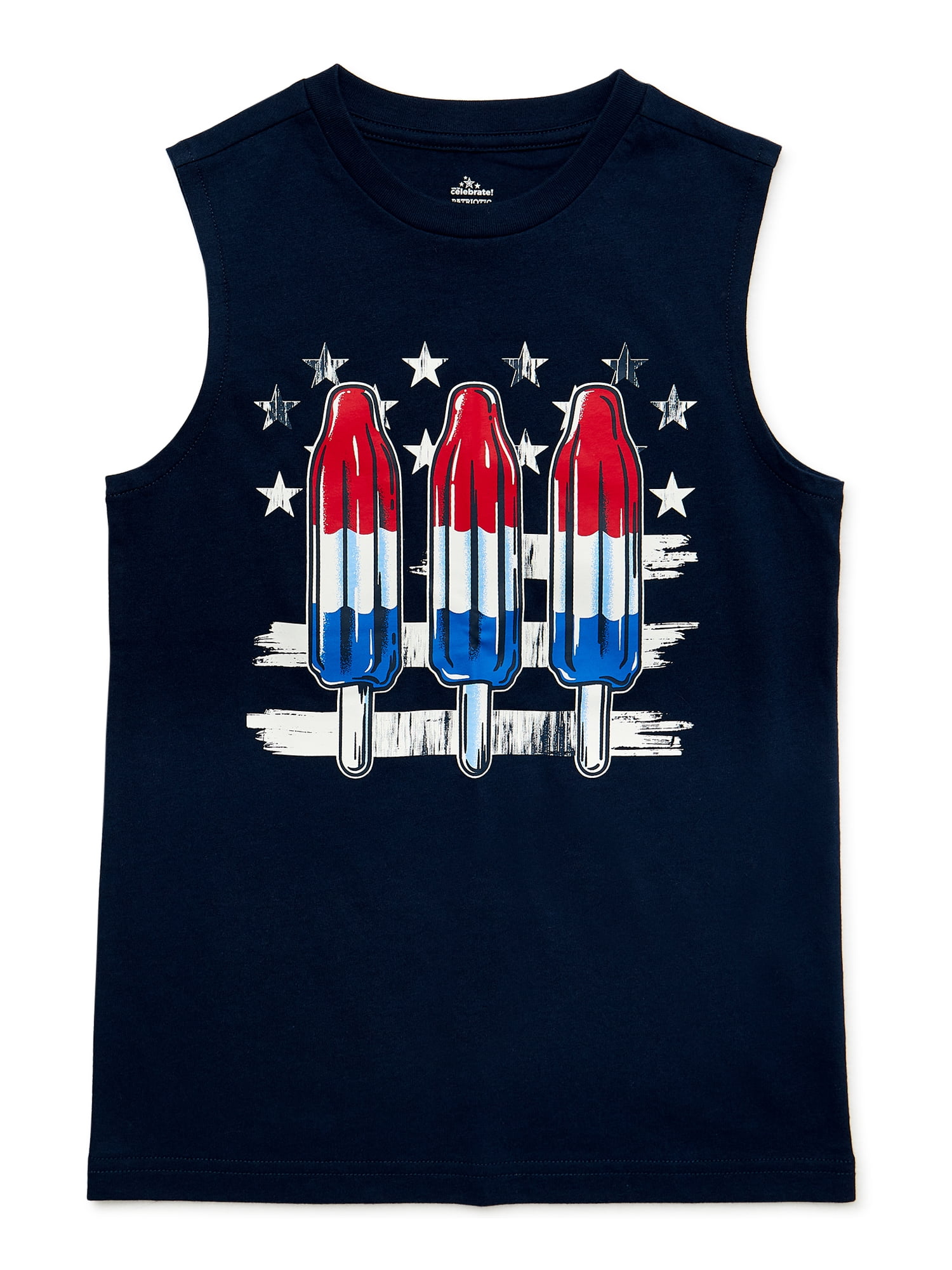 Way To Celebrate Boys Americana Graphic Muscle Tank, Sizes 4-18 & Husky ...