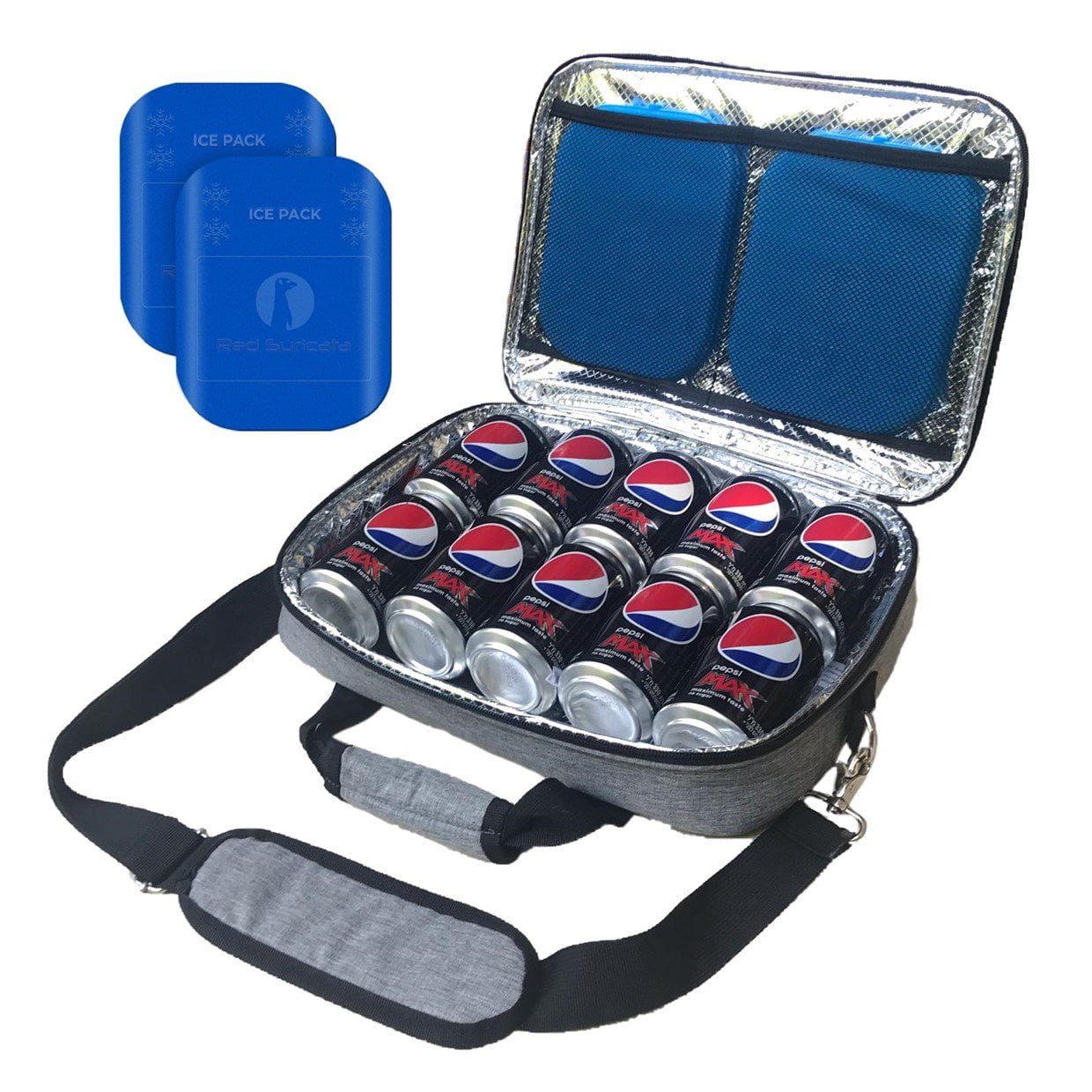 Red Suricata "Business" 10 Can Slim Cooler Bag (Grey) - Walmart.com