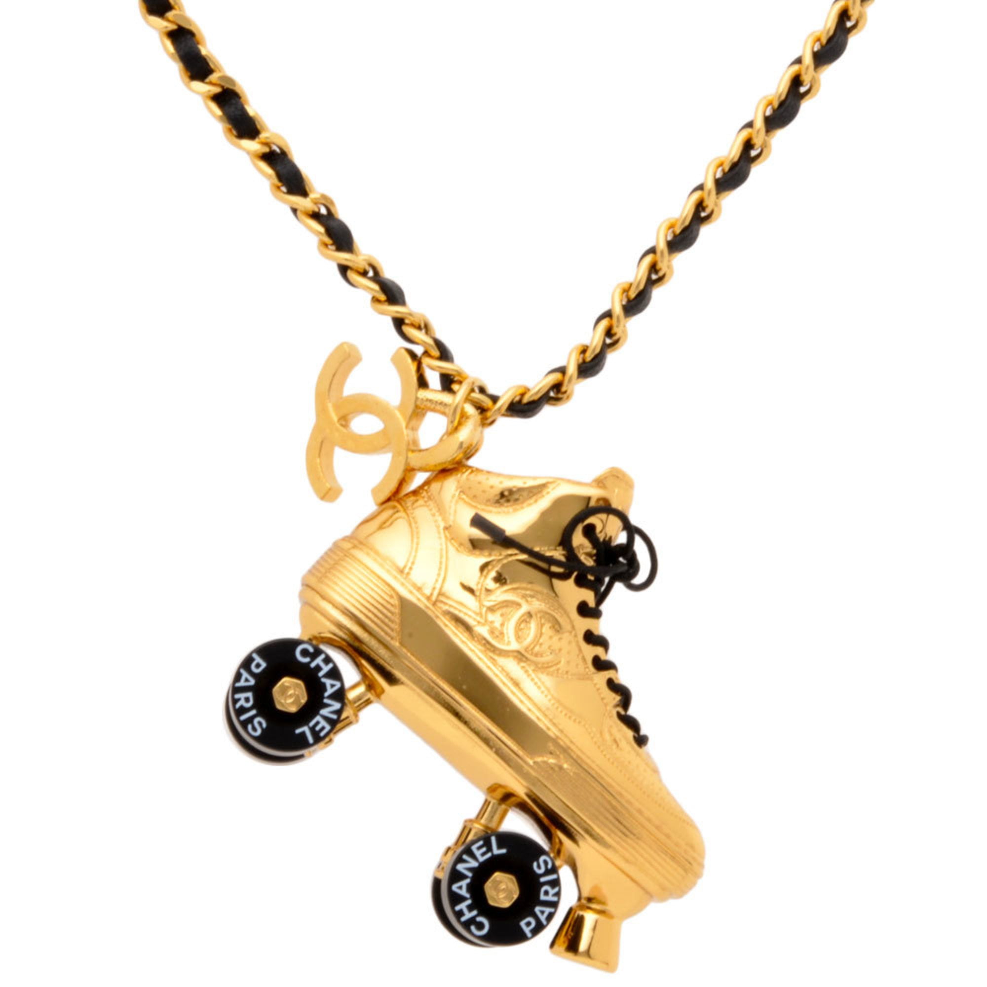Pre-Owned CHANEL Roller Skate Chain Necklace Metal Gold Long 24SS Women's (Good) - Walmart.com