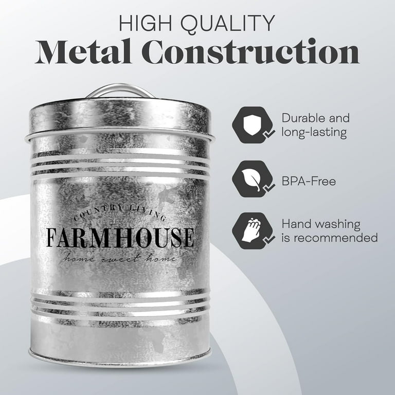 Farmhouse Galvanized Metal Canisters