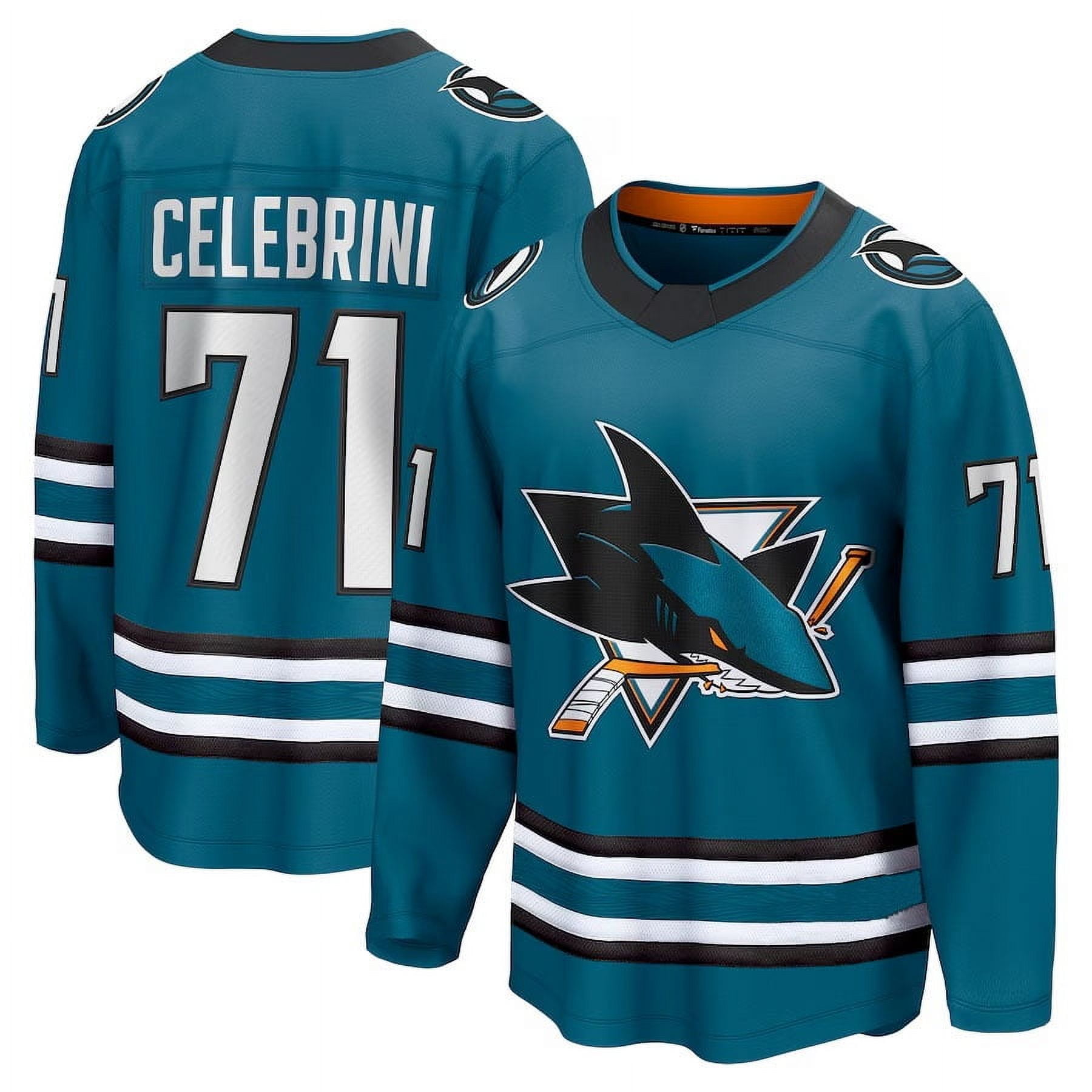 Click here for Mens Hockey Jersey San Jose Sharks Celebrini 71# A... prices